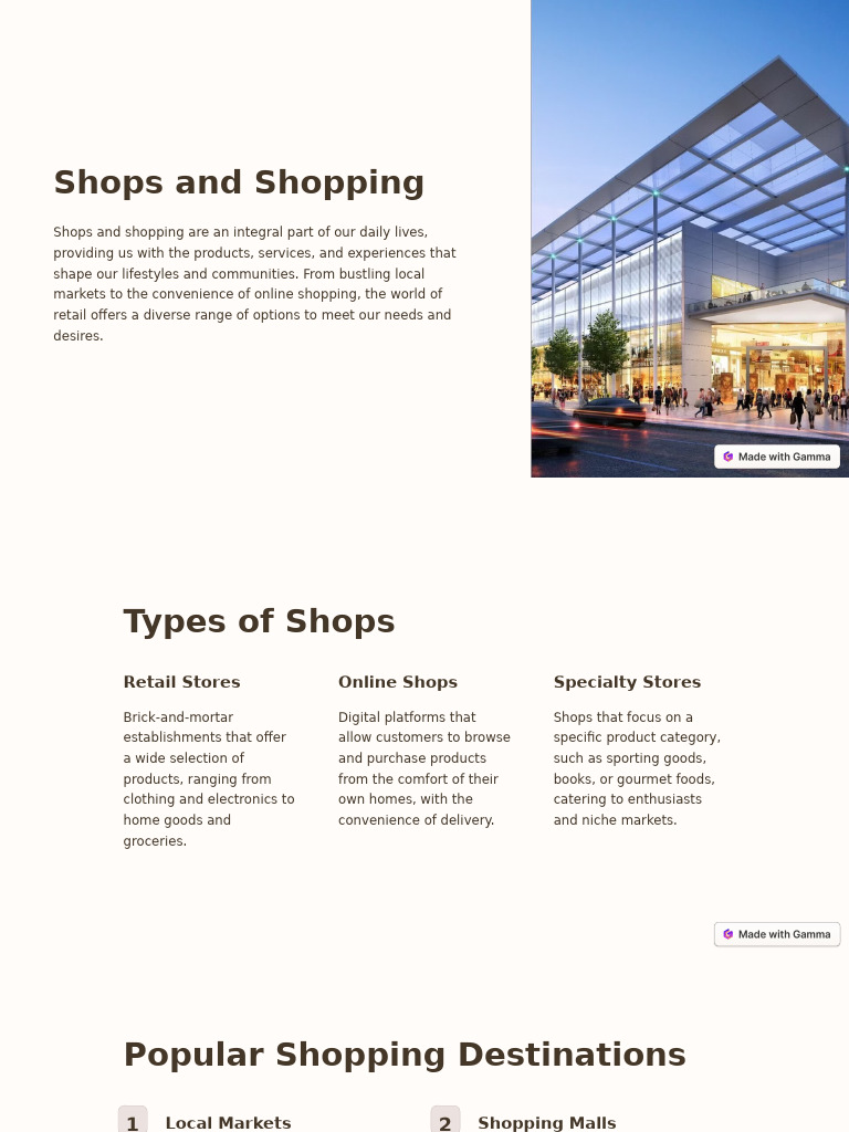 Shops and Shopping | PDF