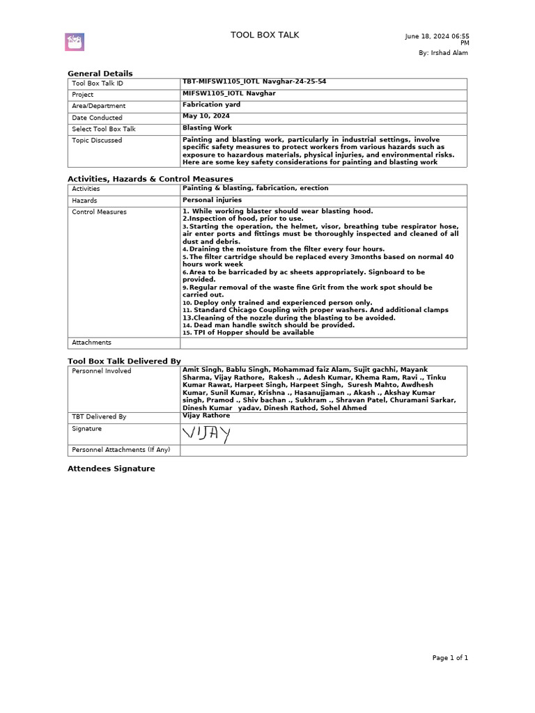 Blasting Work | PDF