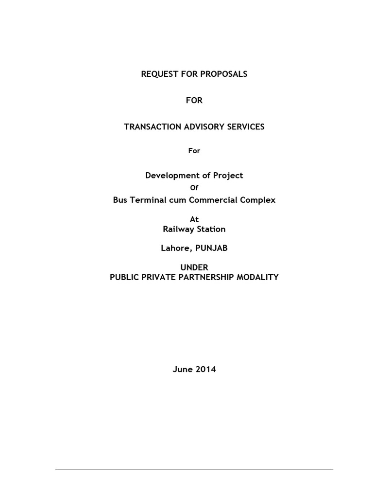 Final RFP For Transaction Advisory | PDF