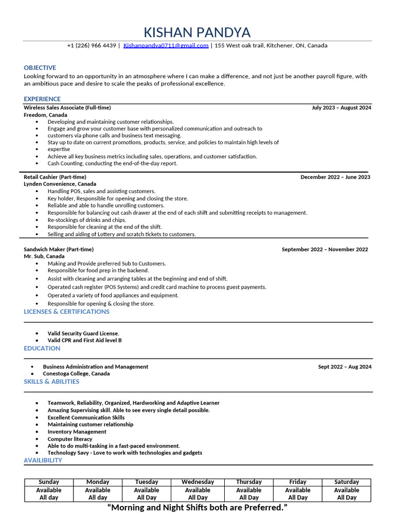 Kishan Pandya Resume | PDF