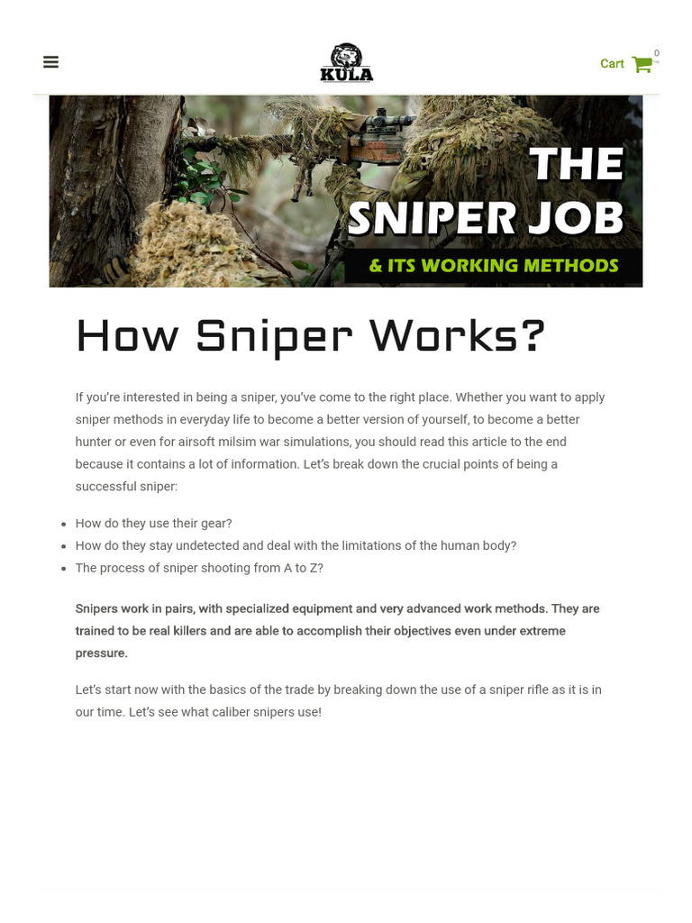 The Sniper Work & Their Secret Techniques - Kula Tactical | PDF