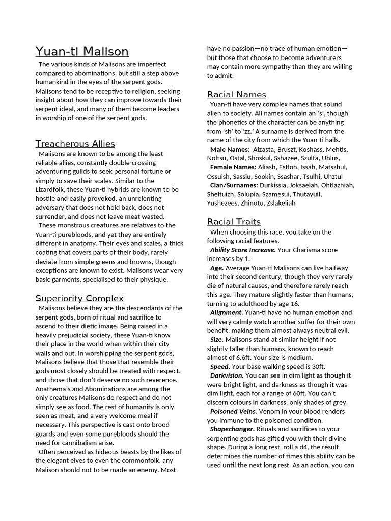 Yuan Ti Malison | PDF