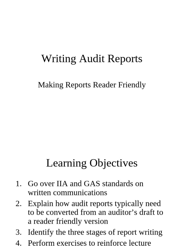 Writing Audit Reports | PDF