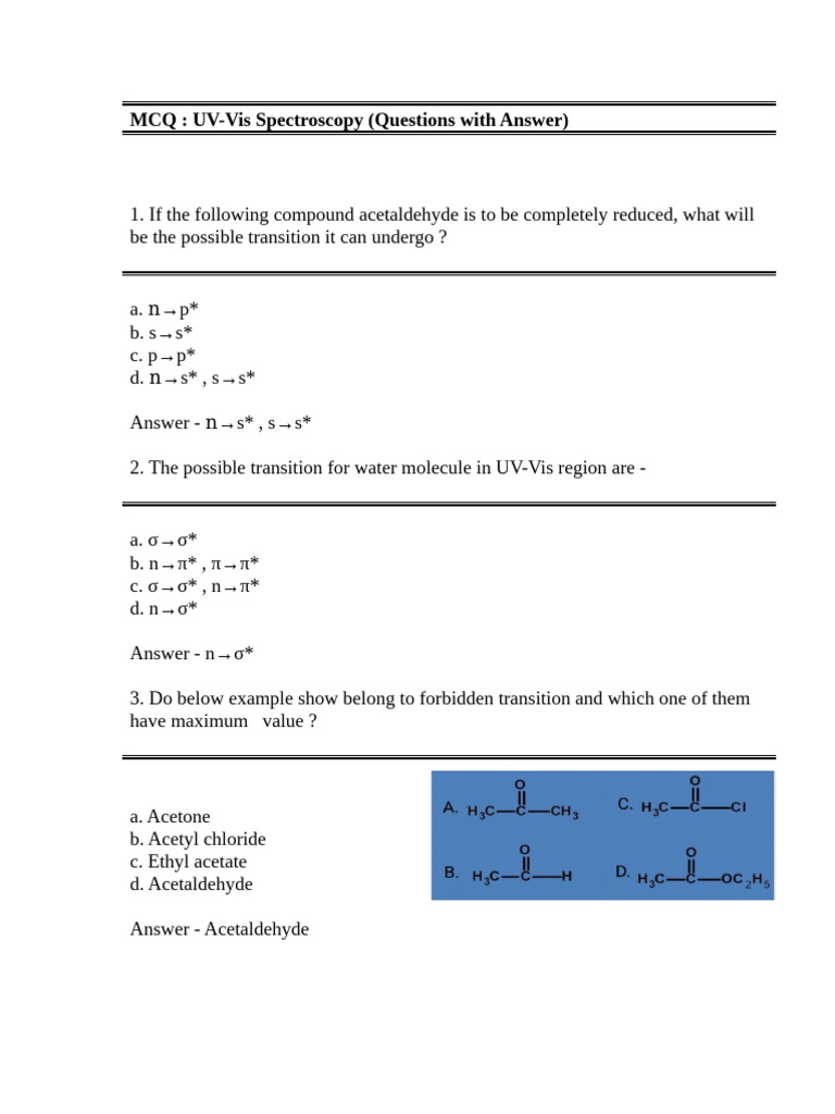 04 - MCQ (UV-Vis) | PDF