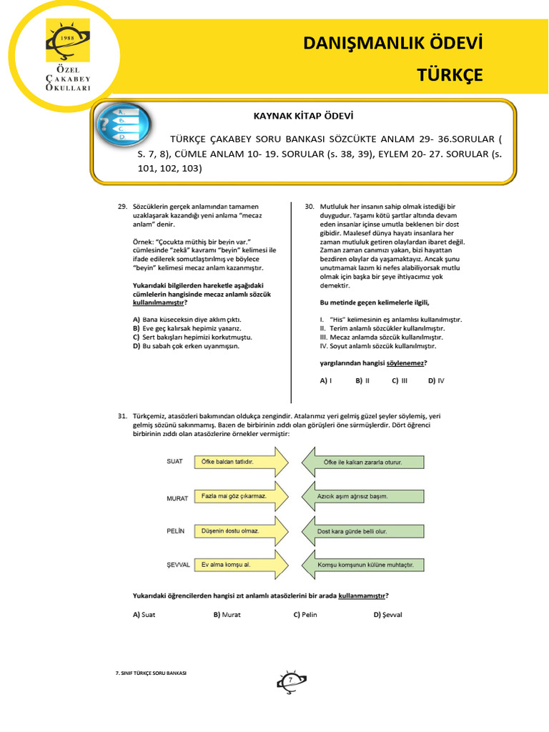 Sinif Danis Manlik 14. Hafta (25 Aralik) | PDF