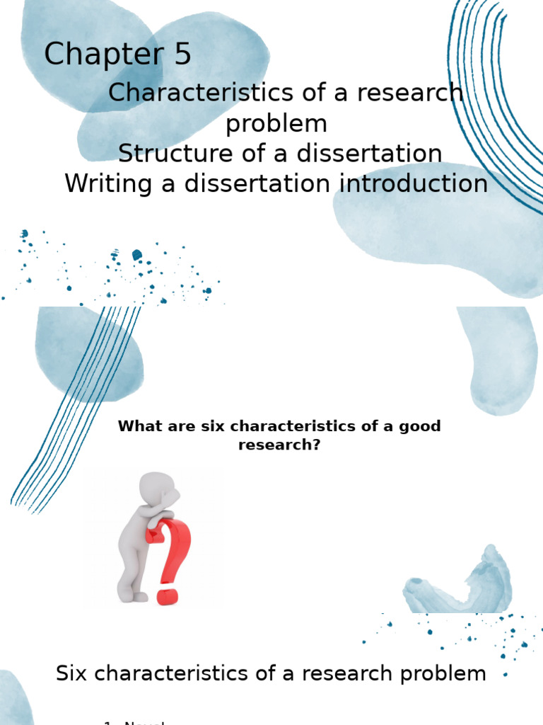Chapter 4. Characteristics of A Research Problem, Structure of A ...
