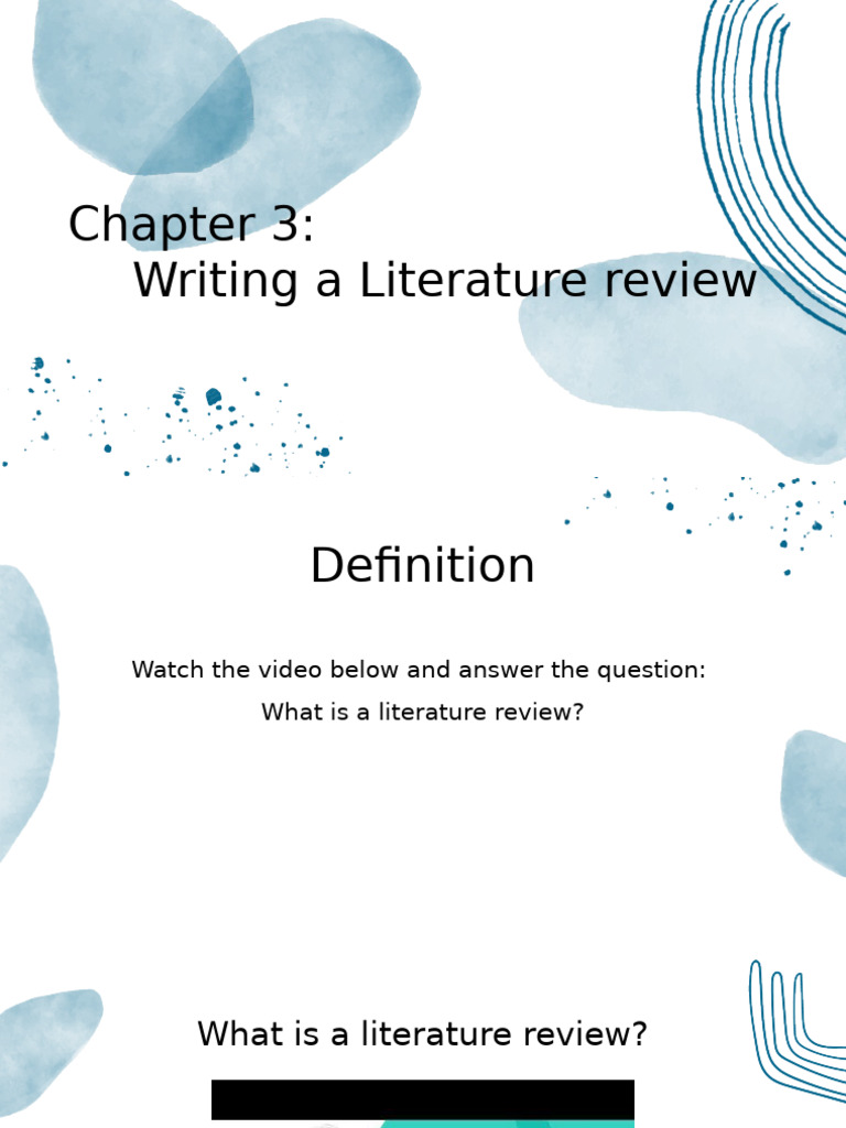 3. Chapter 3. 2023 Writing Literature review (1) | PDF