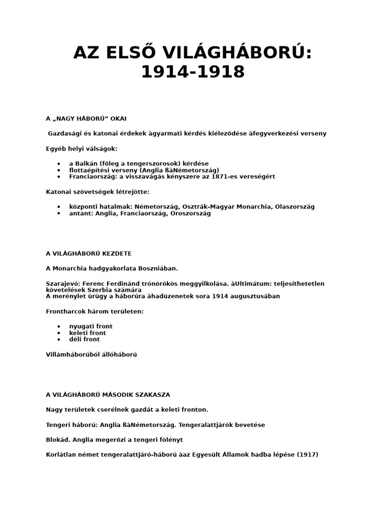 03 Az Elso Vilaghaboru | PDF