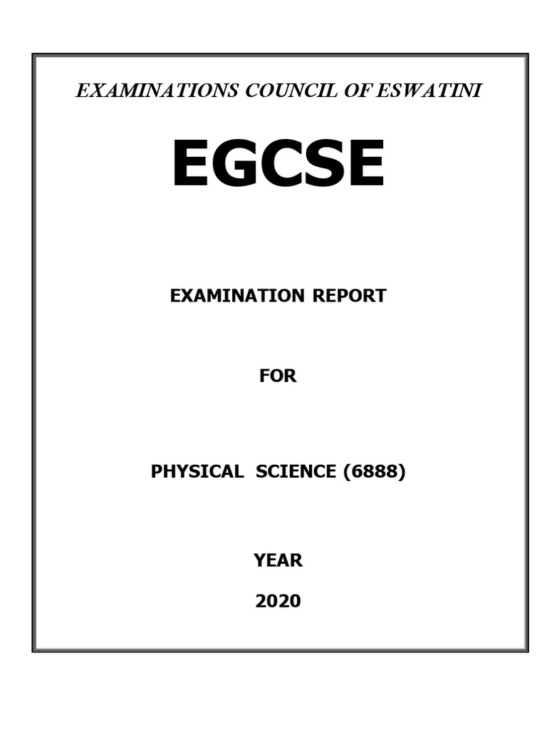 EGCSE Physical Science Exam Report 2020 | PDF | Heat Transfer | Thermal ...