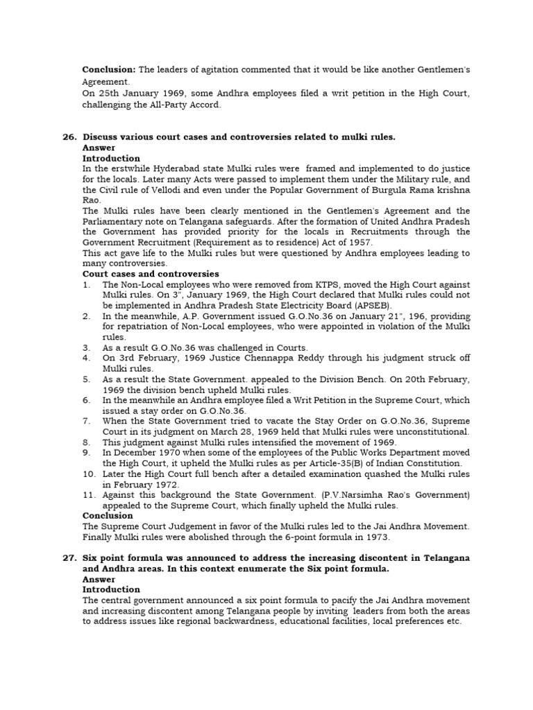 TSPSC-RRP-Mains-TELANGANA-MOVEMENT (Dragged) 5 | PDF