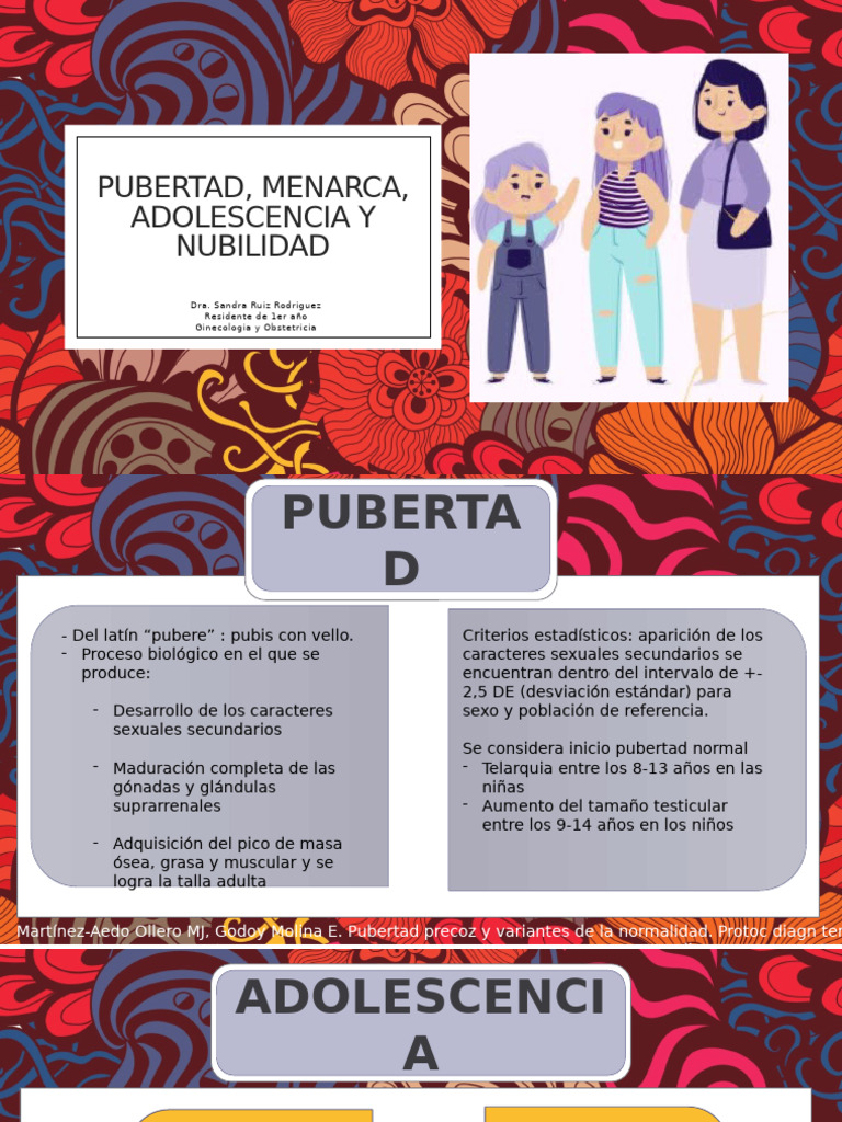 Pubertad, Menarca, Adolescencia y Nubilidad | PDF