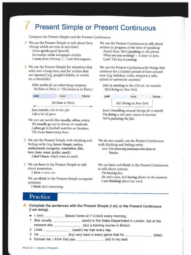 7 Present Simple or Present Continuous | PDF