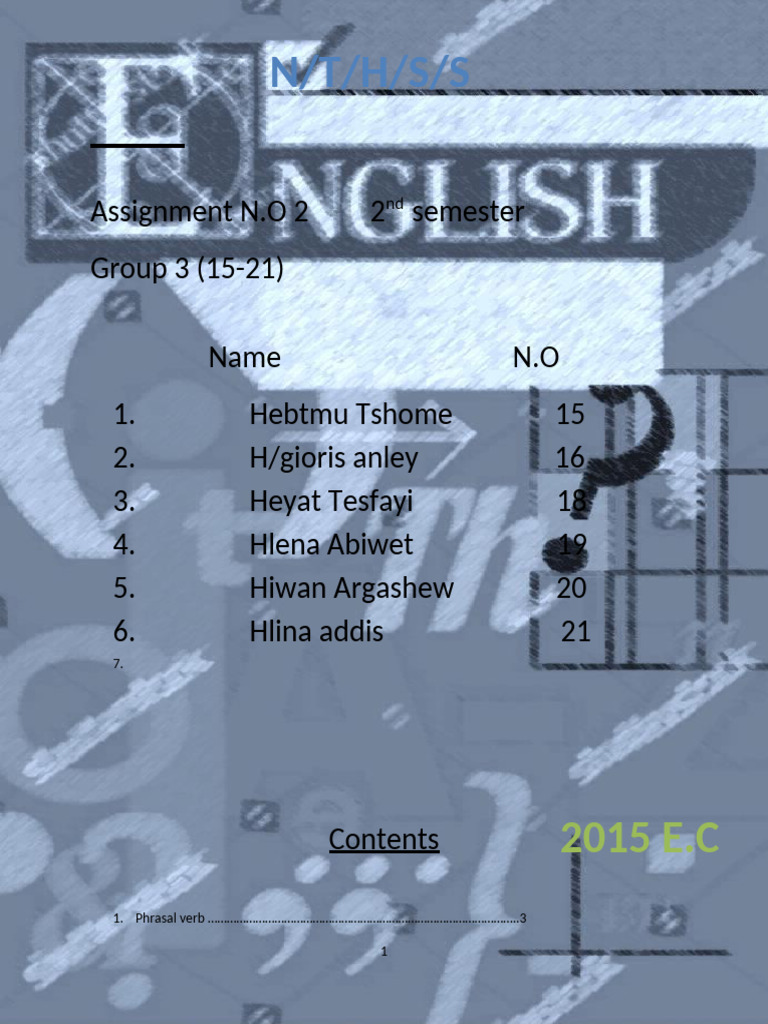 English Goup Work | PDF