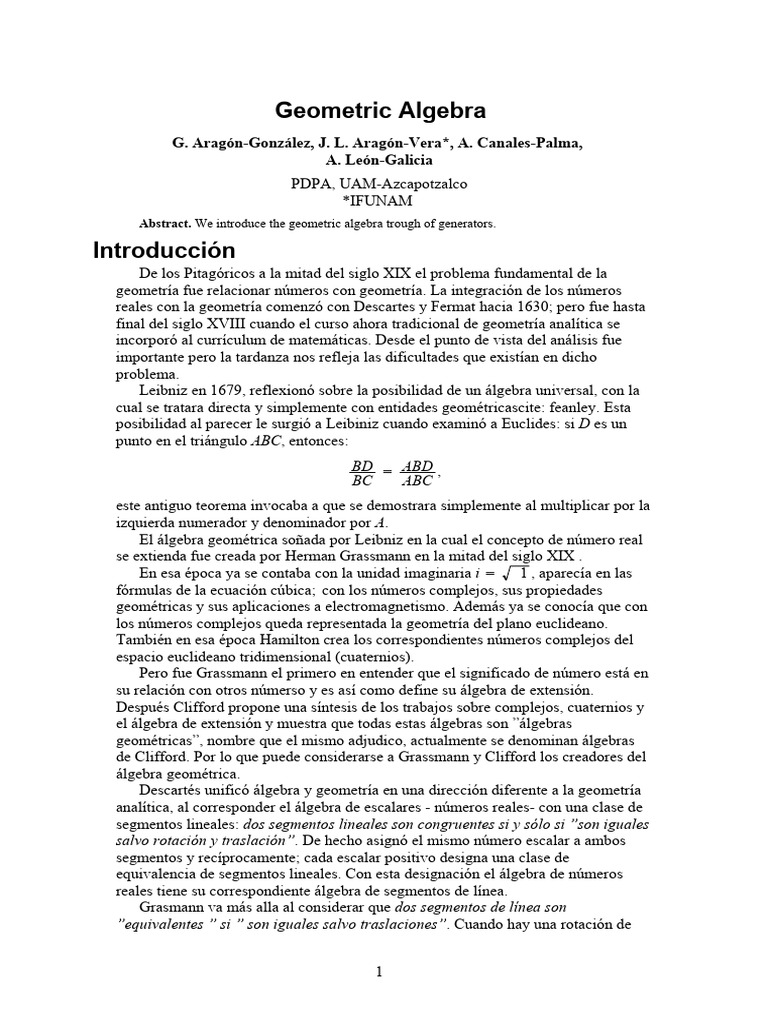 Geometric Algebra | PDF