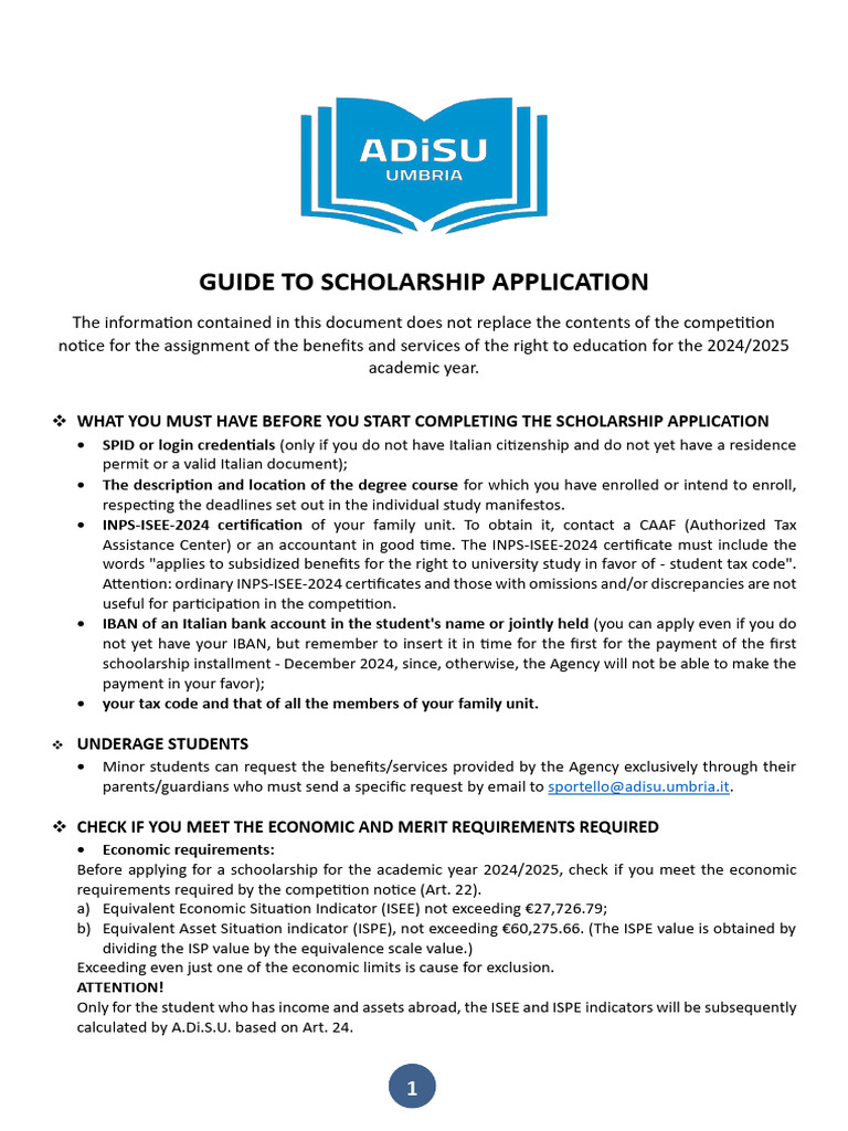 Guide To Scholarship Application | PDF