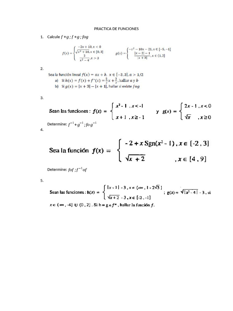 Practica de Funciones | PDF