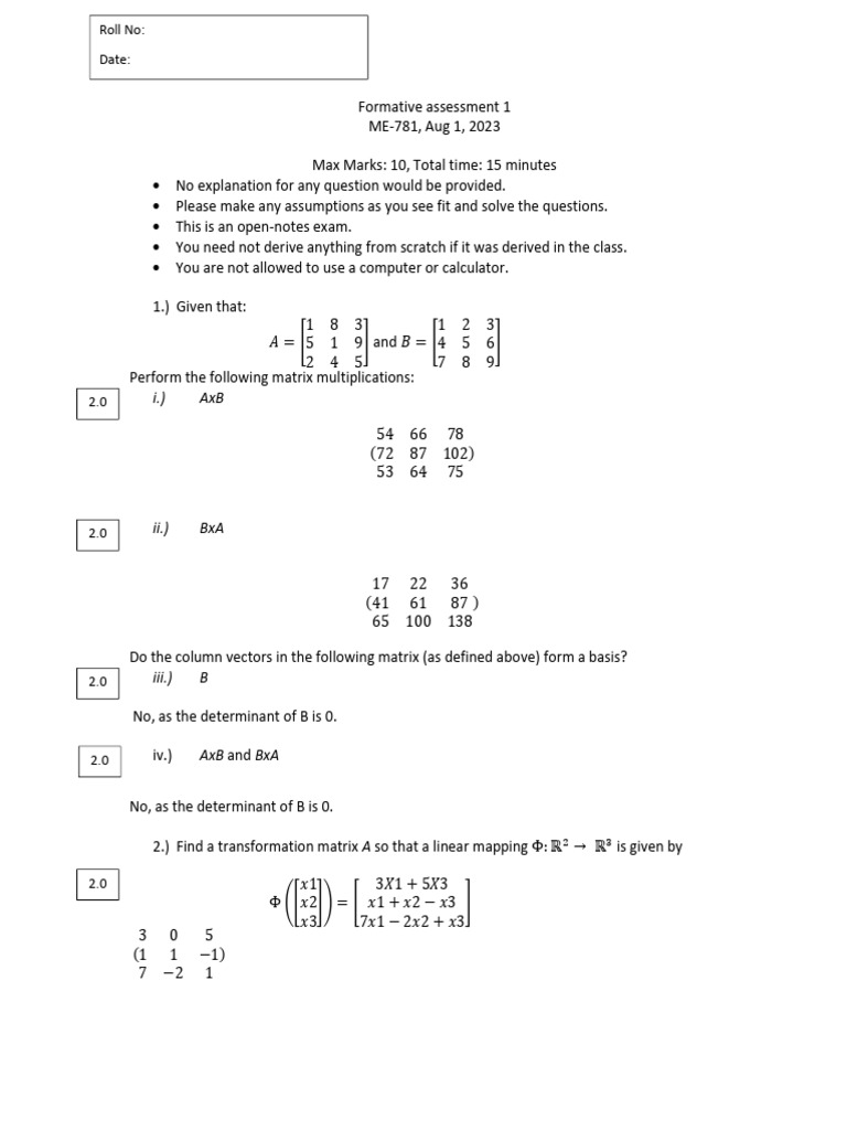 Formative Assessment 1 | PDF