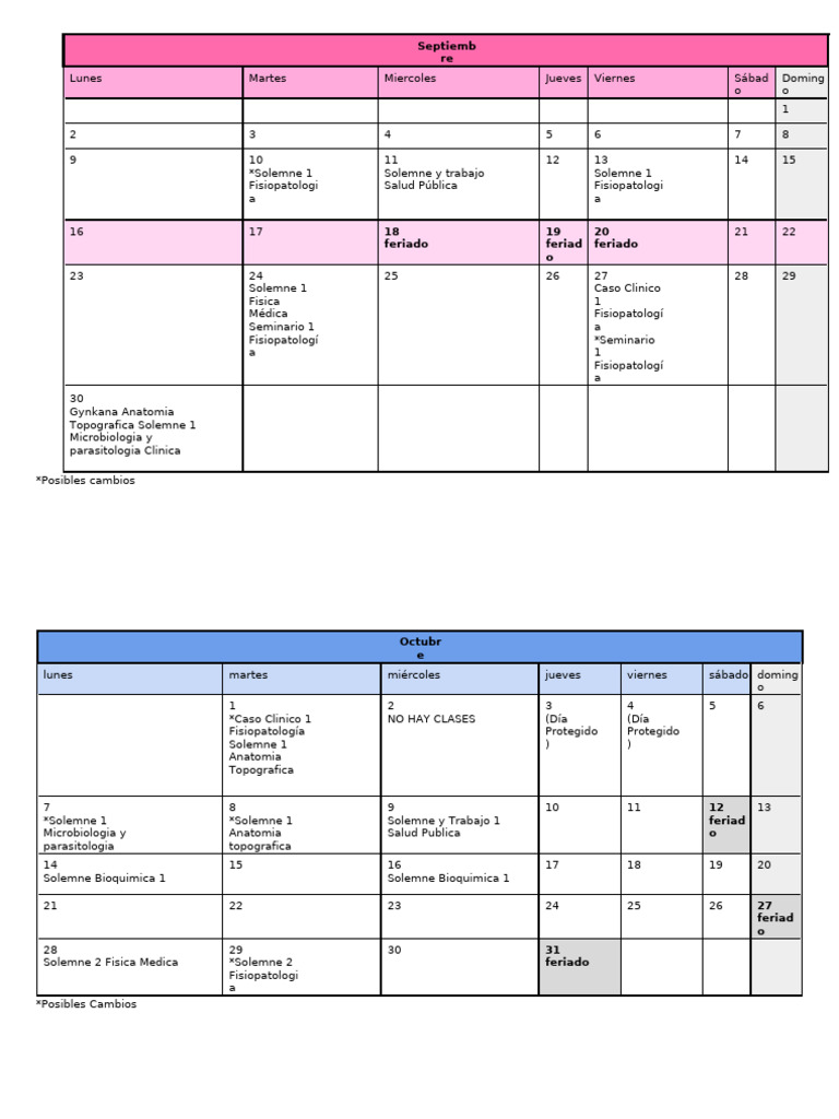 Calendario Academico 2do Imagen | PDF