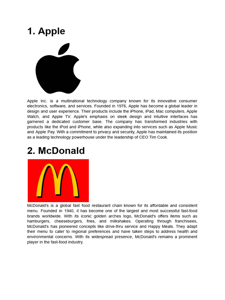 Renowned Global Companies Overview | PDF | Pepsi Co | Business