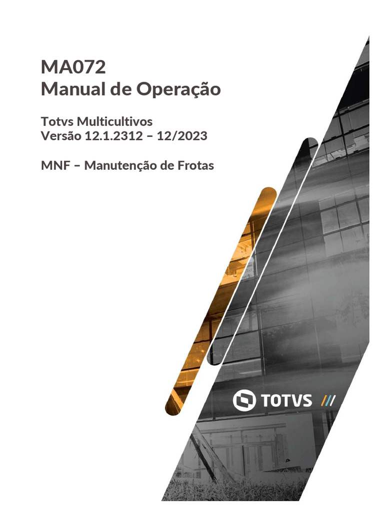MA072 - R01PT - Manual de Operação - T - MC - Manfro | PDF