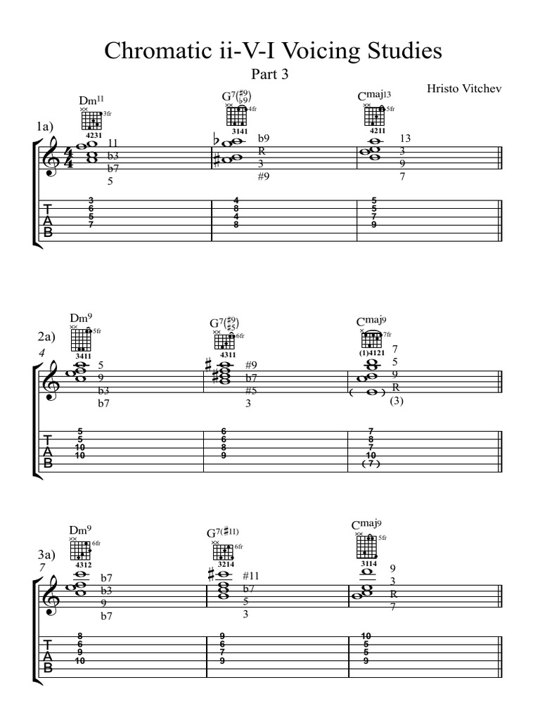 Chromatic ii-V-I Voicing Studies Part 3 | PDF