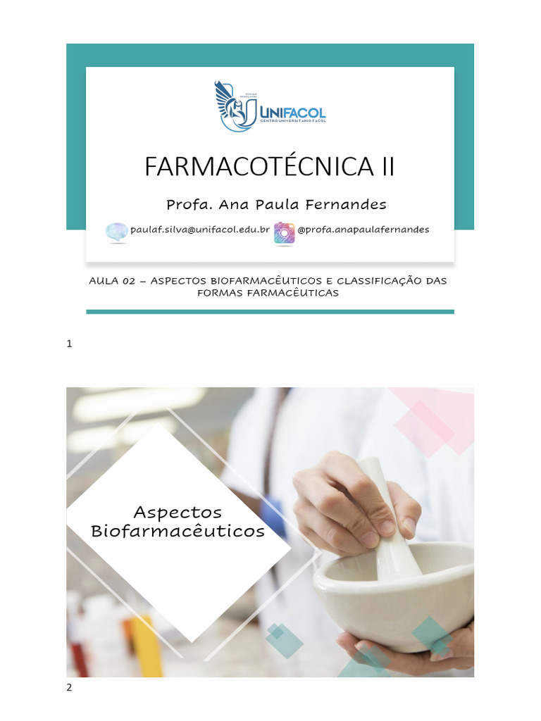 FarmacotécnicaII Aula02 | PDF
