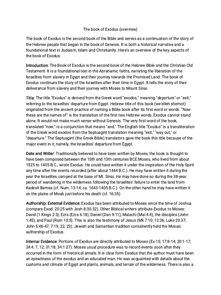 The Book of | PDF | The Exodus | Social Science