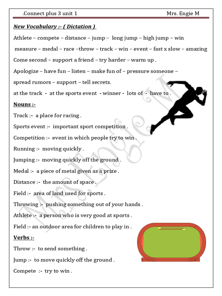 Connect Plus 3 Unit 1 (Autosaved) PDF 2 | PDF | Track And Field ...