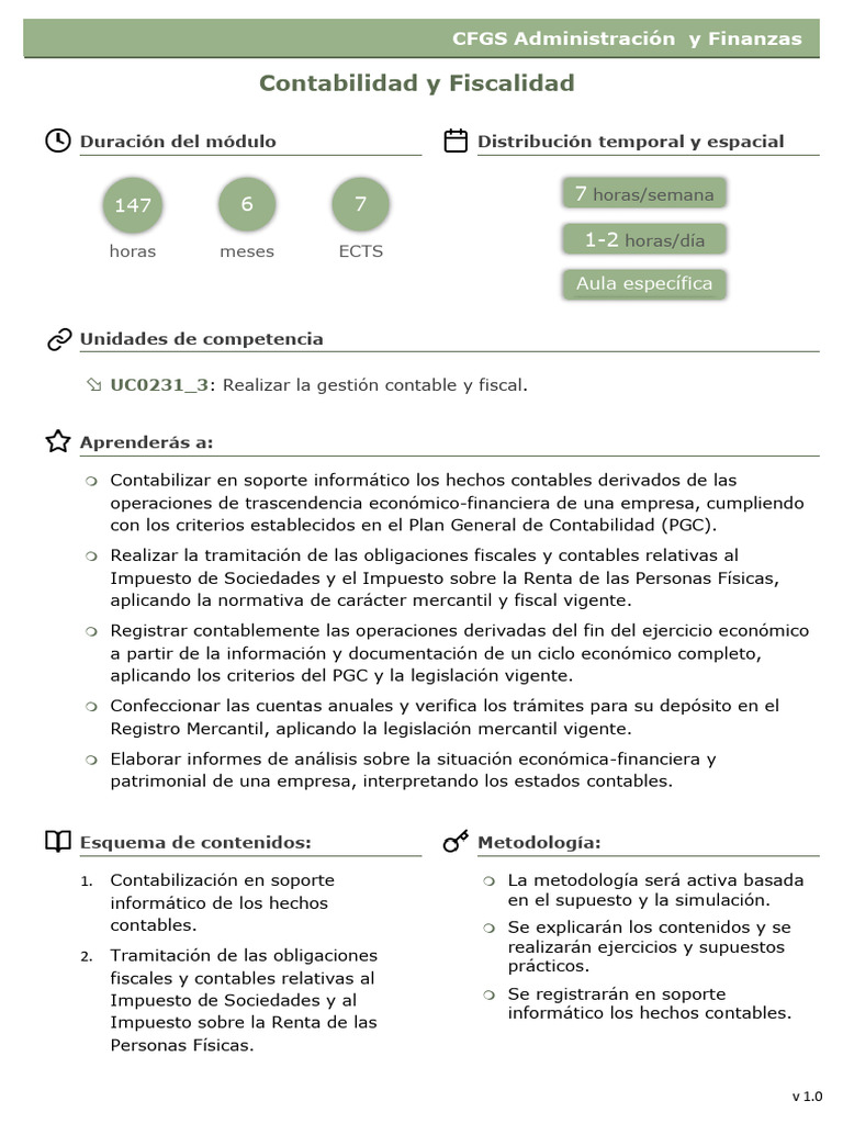 CFGS AYF Contabilidad y Fiscalidad | PDF
