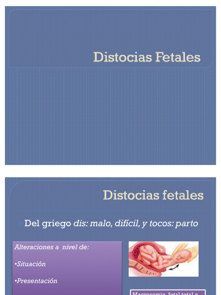 Distocias Fetales - PPTX Caro | PDF | Parto | Medicina