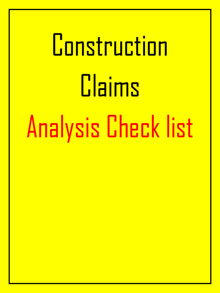 Construction claims Checklist | PDF