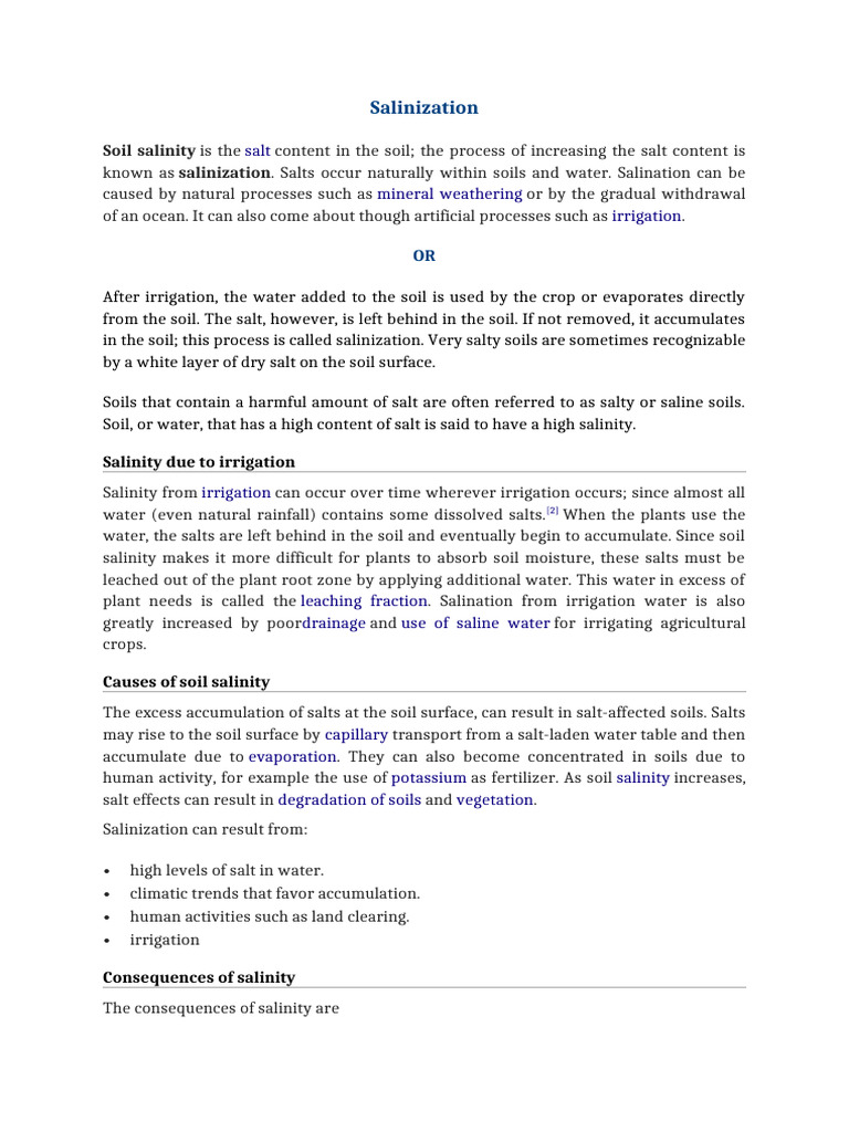 Soil Salinization | PDF