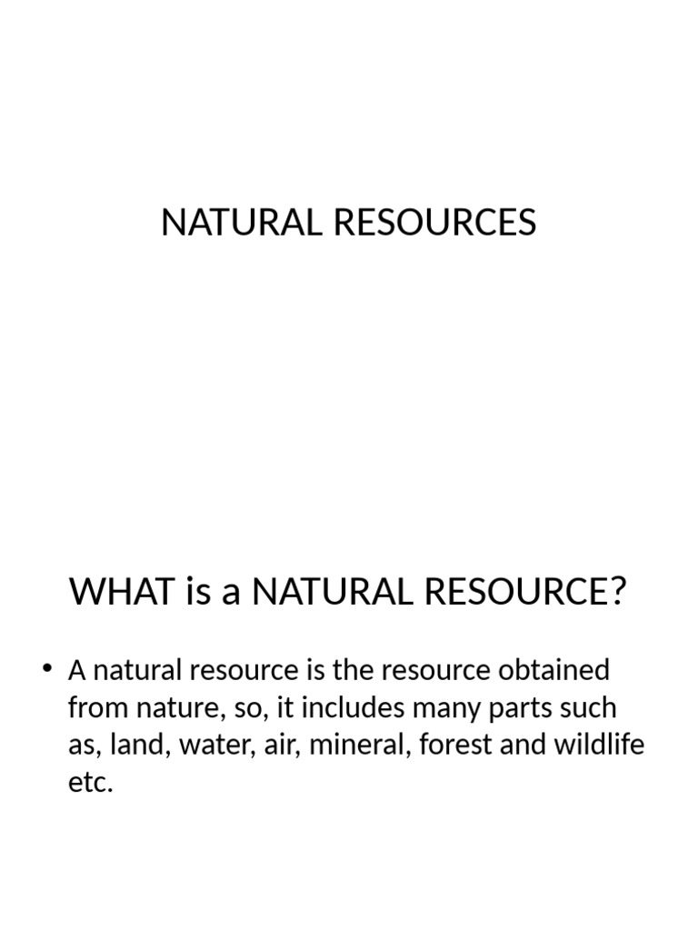 Unit-3 1st Part Natural Resources | PDF