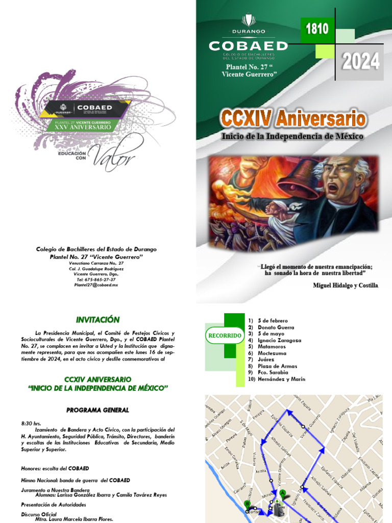 INVITACIÓN DESFILE 16-septiembre-2024 | PDF