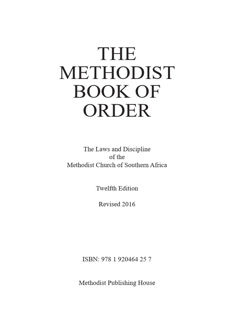 The Methodist Book of Order Revised 2016 | PDF
