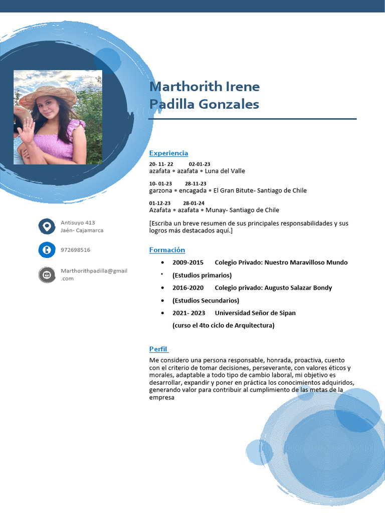 Documento Curriculum Marthorith | PDF