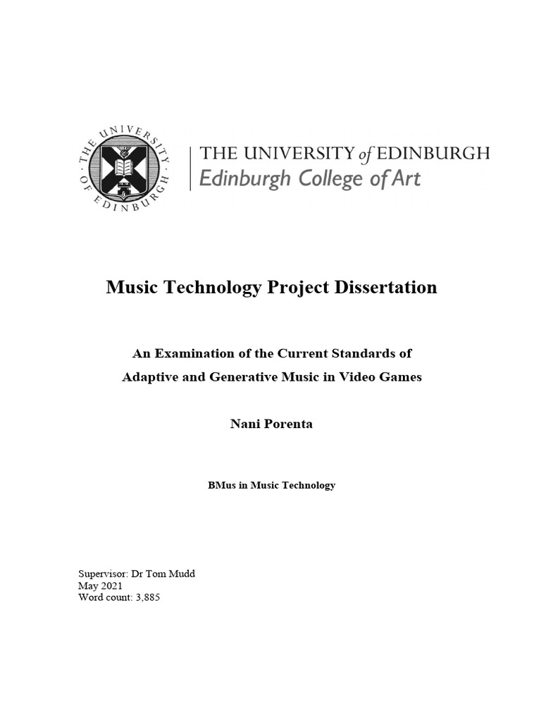Music Technology Dissertation Nani Porenta | PDF