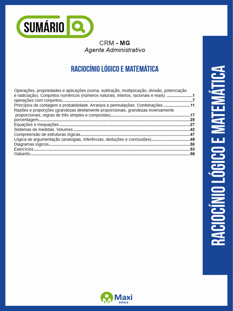 02 Raciocinio Logico e Matematica | PDF