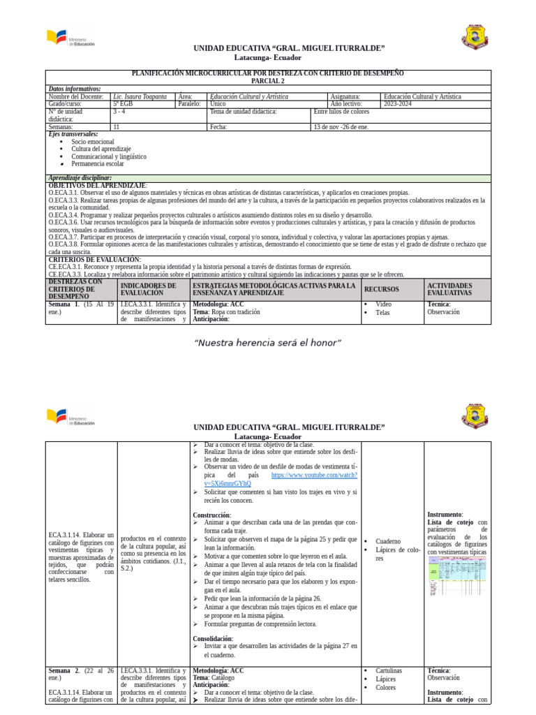Lic. Isaura Toapanta PUD 5to | PDF