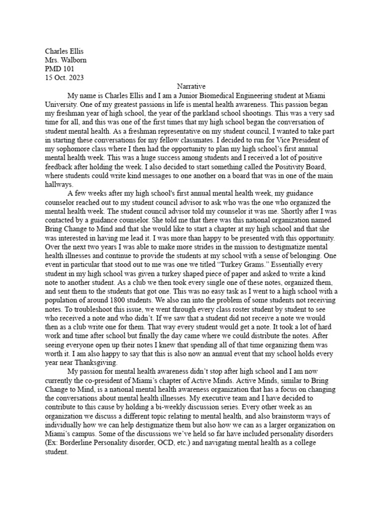 PMD 101 Narrative | PDF