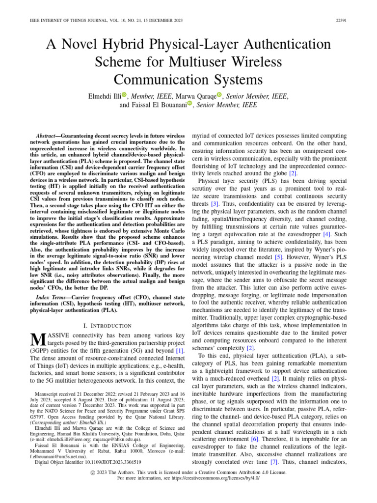A Novel Hybrid Physical-Layer Authentication Scheme For Multiuser ...