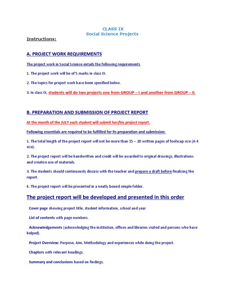 CLASS IX Social Science Projects | PDF | Water Resources | Gender