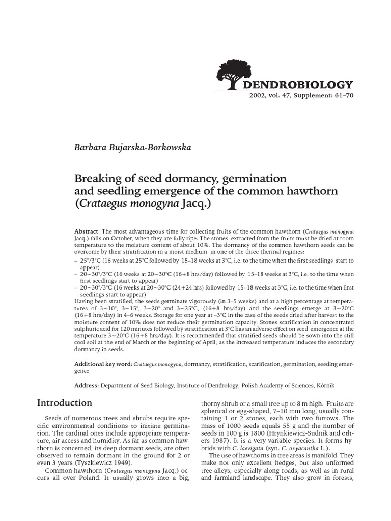 Breaking of Seed Dormancy Germinati | PDF
