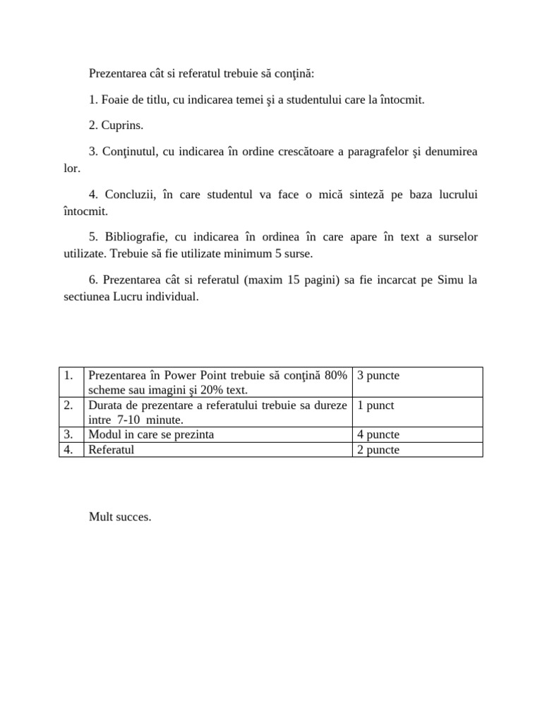 Cerinte Ppt+Referat | PDF