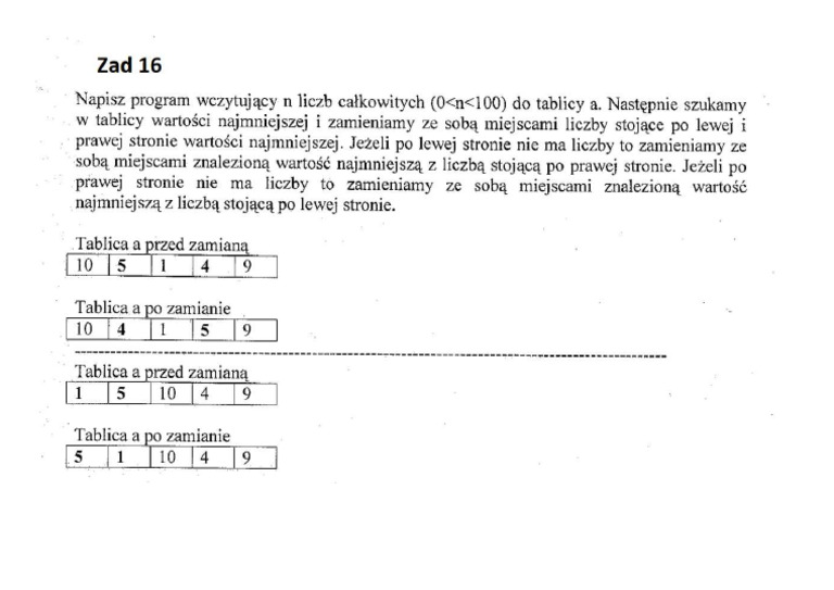 Zad 16 Tablice Jednowymiarowe | PDF