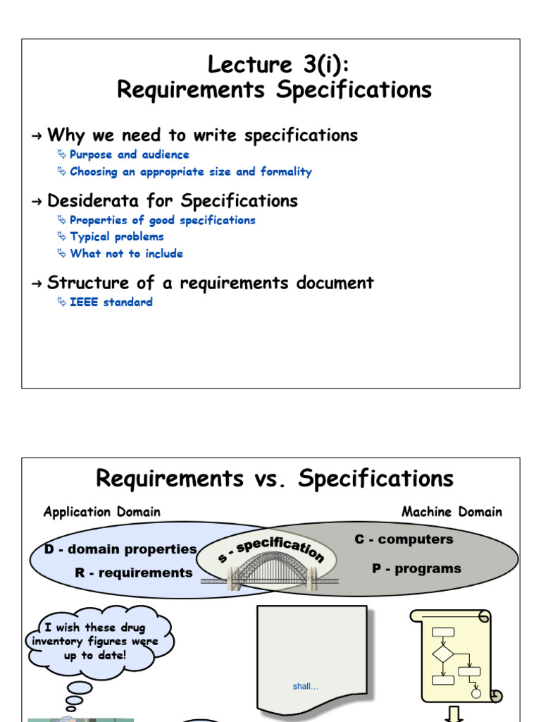 Lecture 3 (I) : Requirements Specifications: Why We Need To Write ...