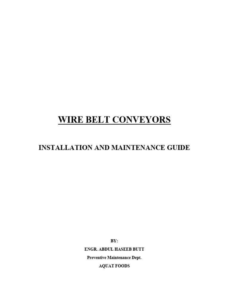 Wire-Belt Maintenance Guide | PDF