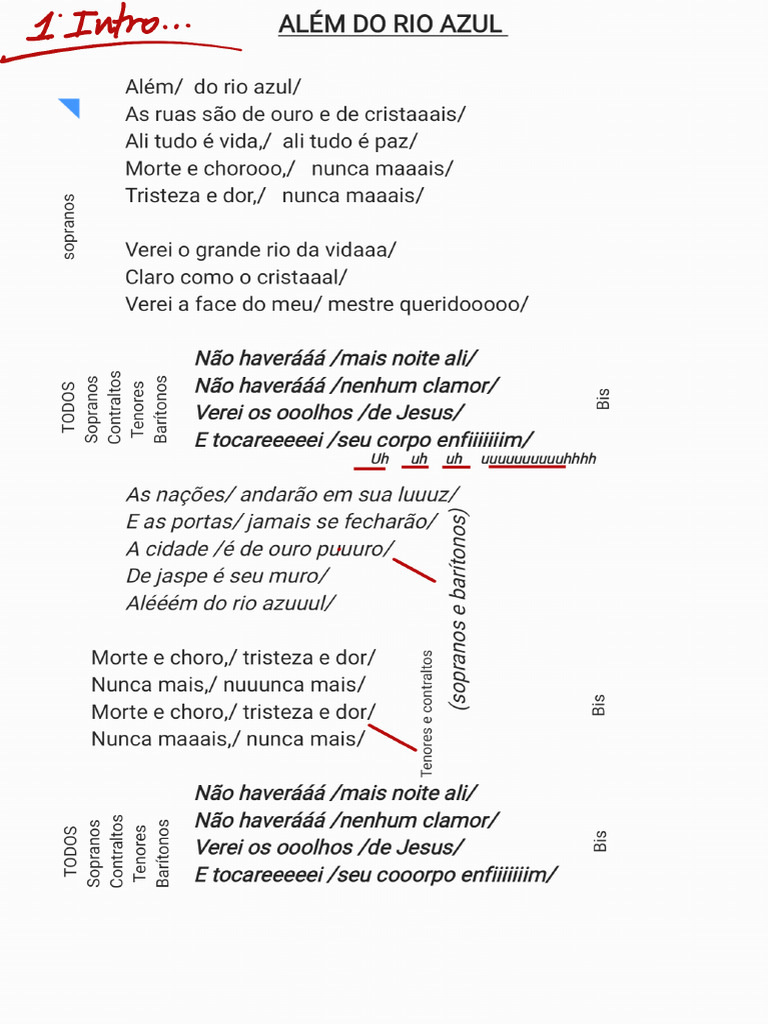 Letra Além Do Rio Azul | PDF