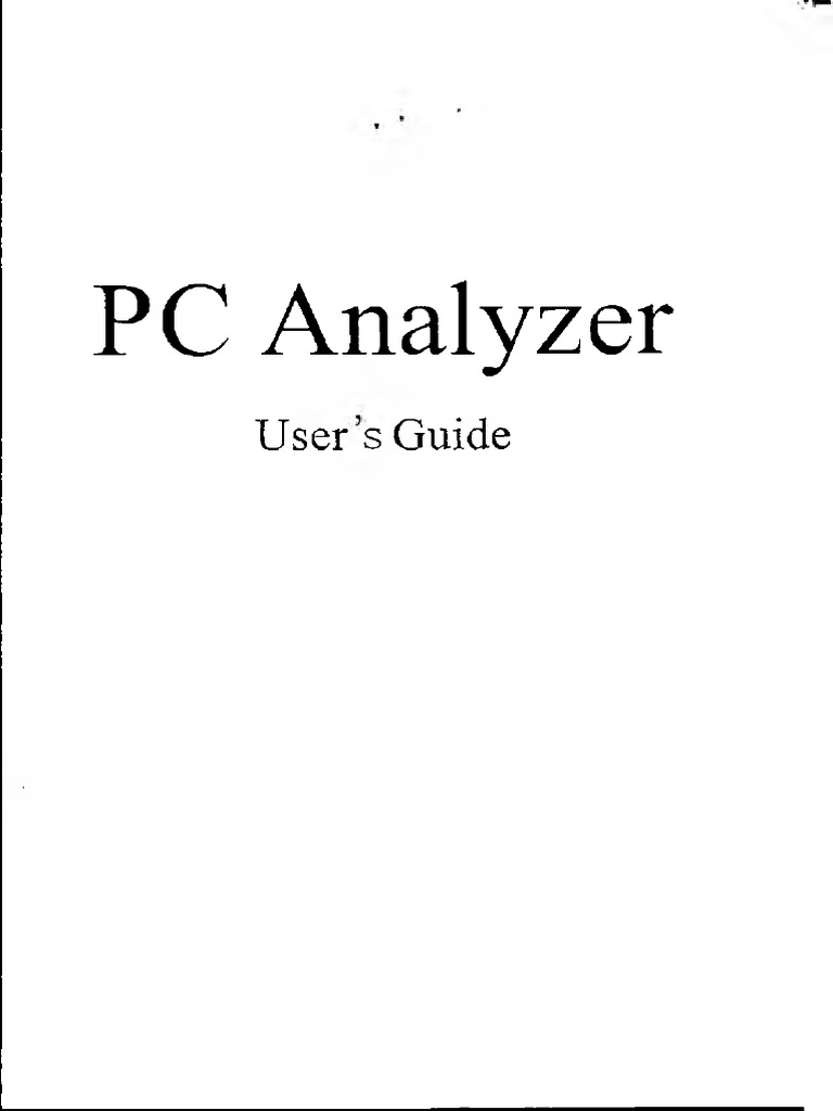 PC Analyzer Manual | PDF