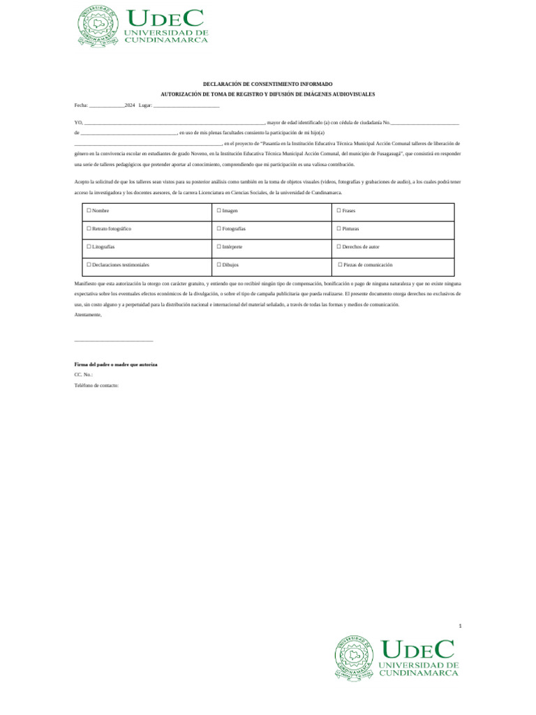 Consentimiento Informado - 2024 | PDF